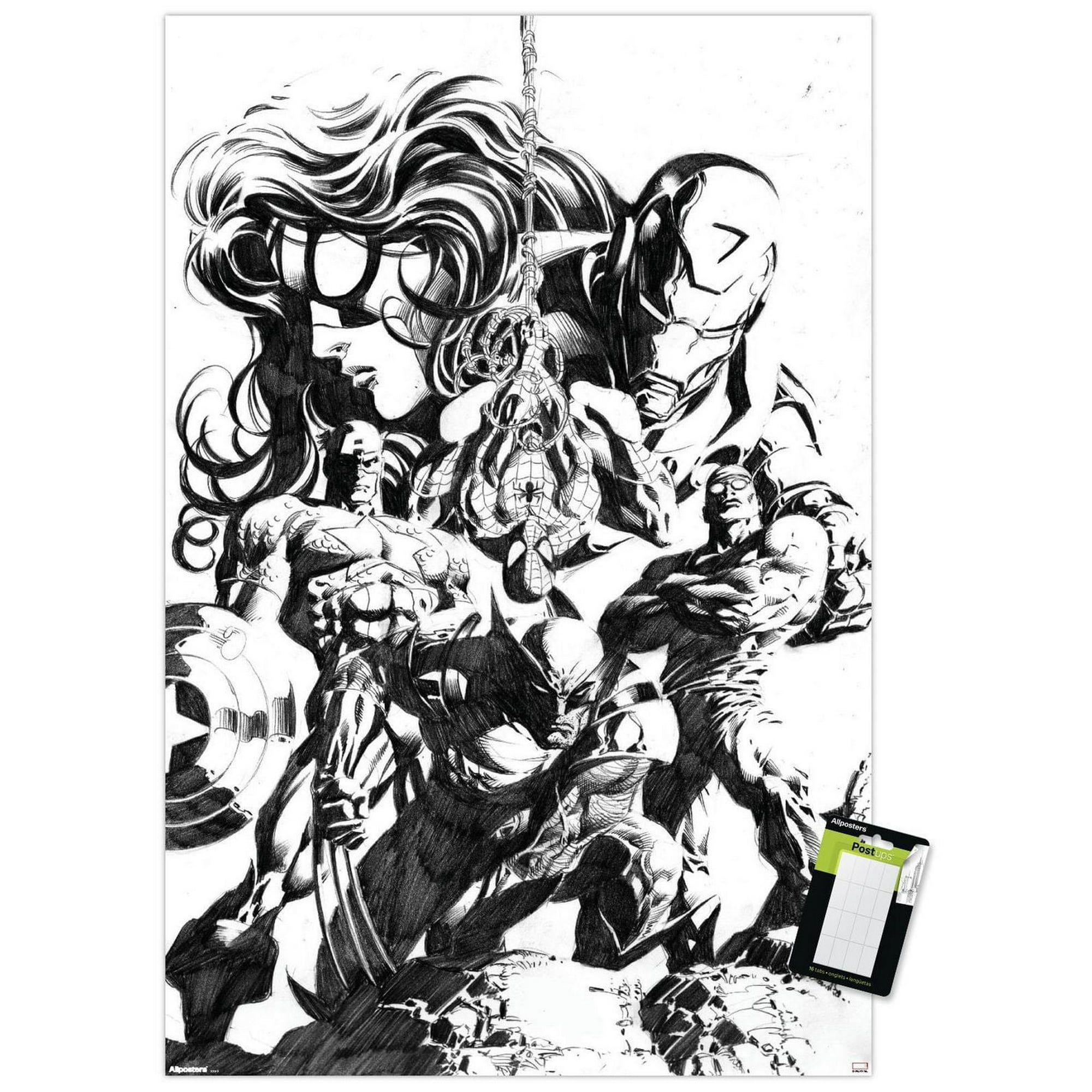 Click here for Trends International Marvel Sketch - Group Wall Po... prices