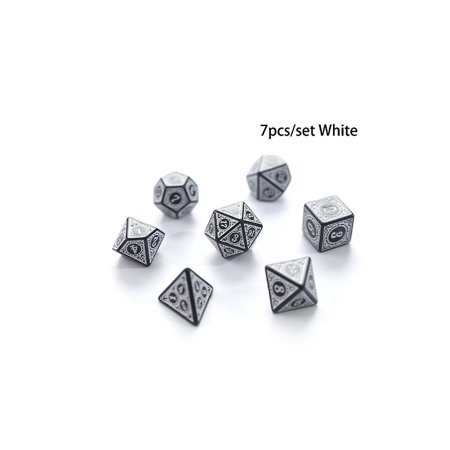 7pcs/set Polyhedral 7-die Carved Pattern Dice Set D4 D6 D8 D10 D12 D20 ...
