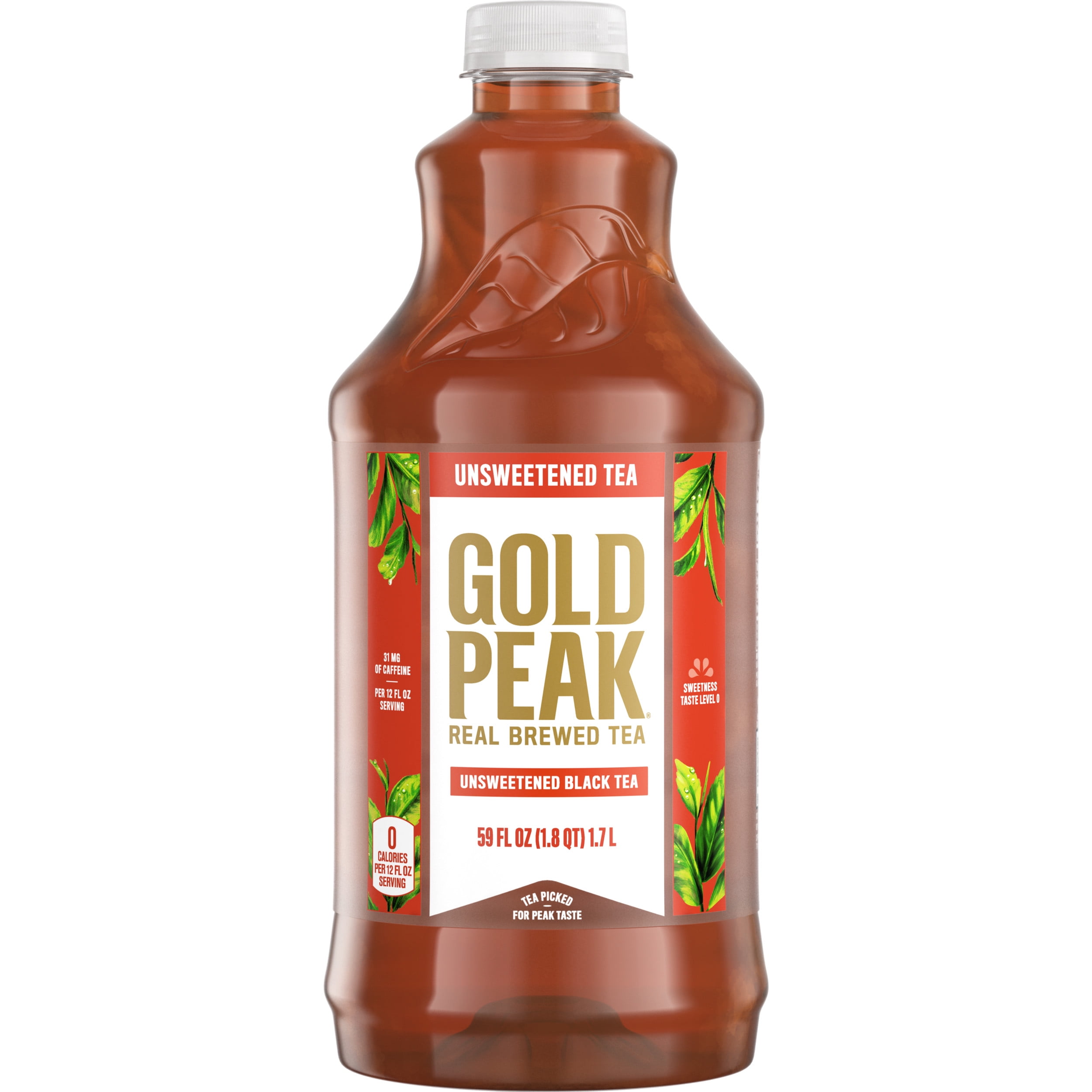 Gold Peak Real Brewed Tea Unsweetened Black Tea Drink, 59 fl oz ...