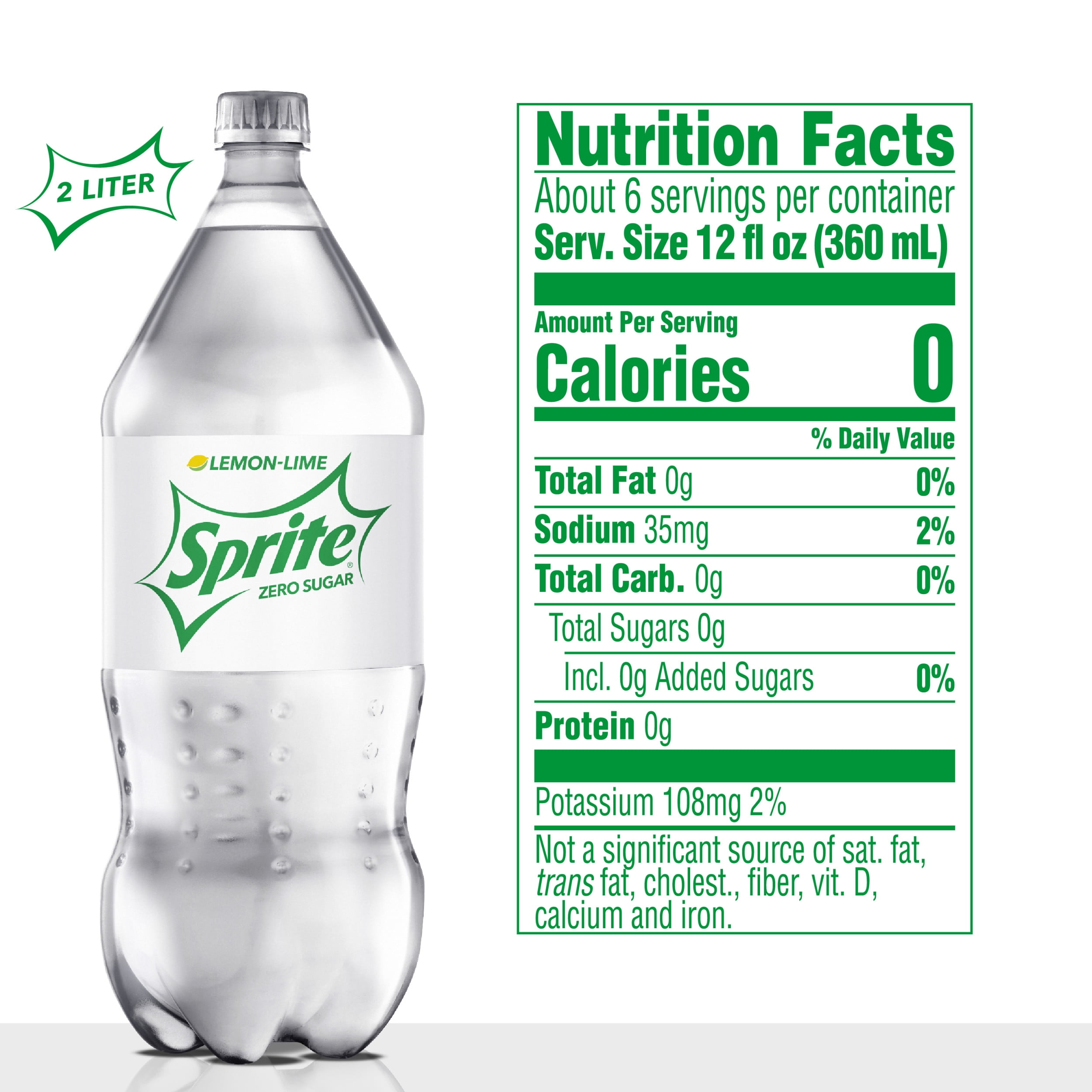 Buy Sprite Zero Sugar Lemon Lime Diet Soda Pop Soft Drink 2 Liters
