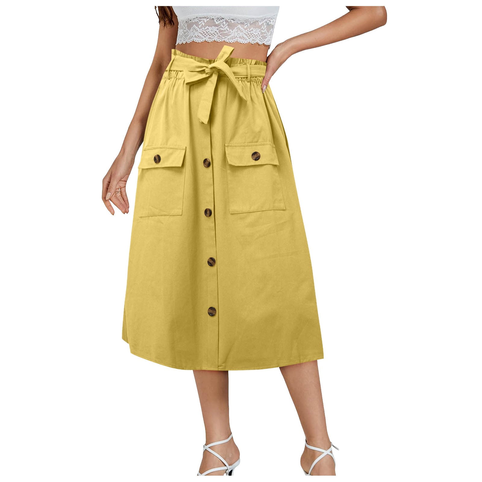 Click here for Nechology Womens Elastic Waist Cotton Linen A-Line... prices