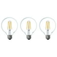 (3 bulbs) GE Relax LED G30 Vanity Globe, soft white, 6 watt, 500 lumen ...