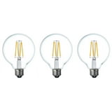 (3 bulbs) GE Relax LED G30 Vanity Globe, soft white, 6 watt, 500 lumen ...