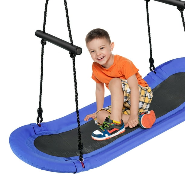 Costway Saucer Tree Swing Surf Kids Outdoor Adjustable Oval Platform ...
