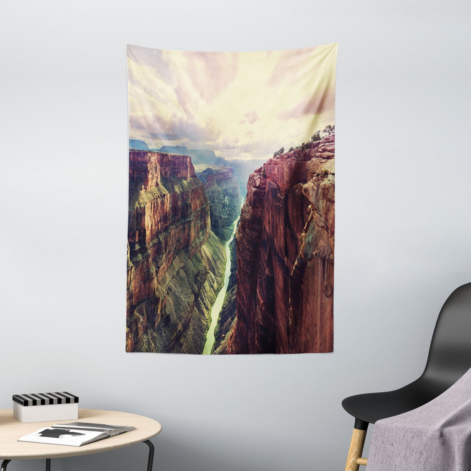 Canyon Tapestry, View of the Canyon with a Mystical Narrow Long River ...