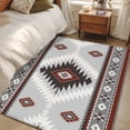 3'x5' Area Rugs, Gray Red Boho Indoor Outdoor Area Rug for Living Room ...
