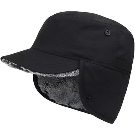 Winter Cap with Foldable Ear Flaps - Fully Lined with Warm Faux Fur ...