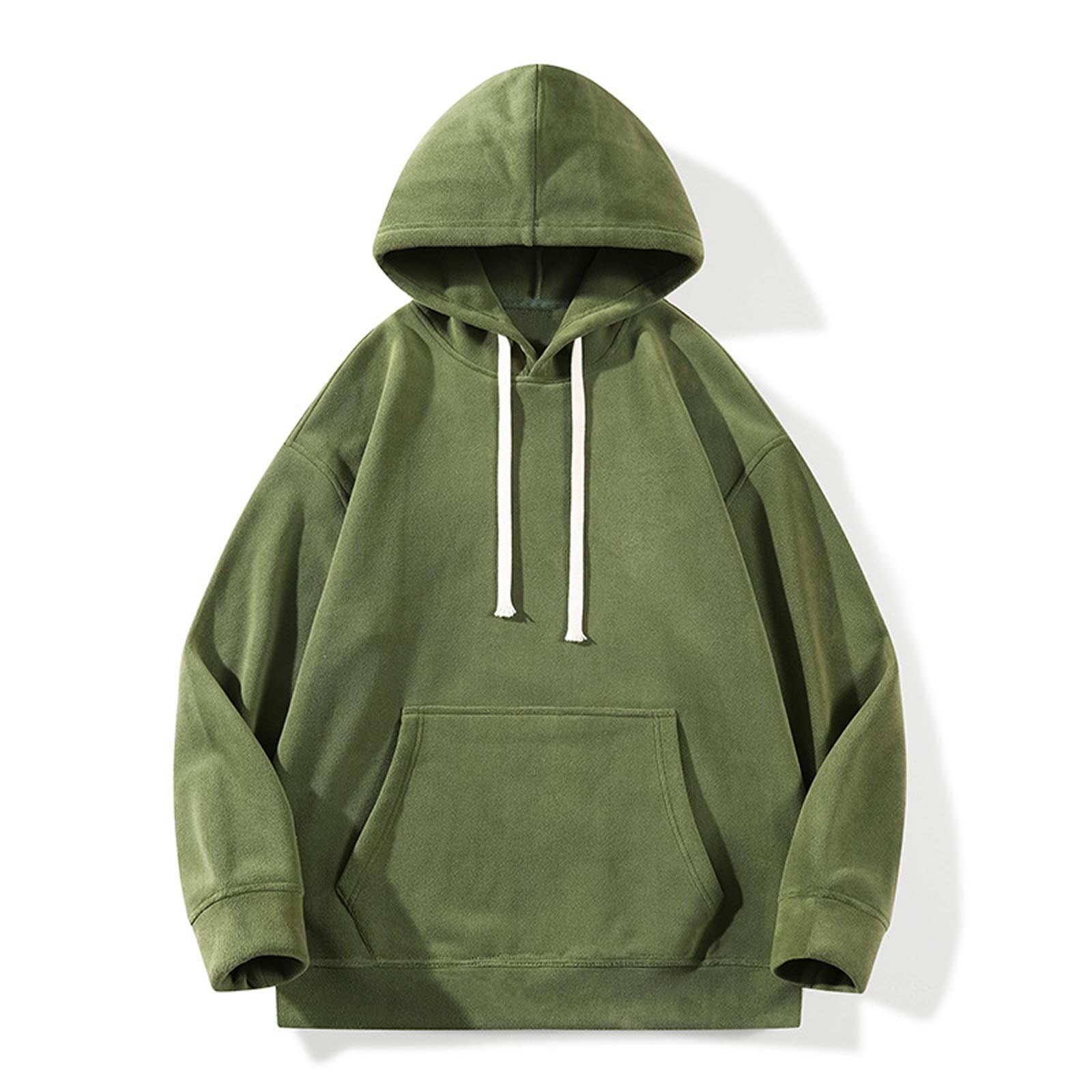 Click here for Amzcrzy Hoodies For Men Solid Color Fleece Hooded... prices