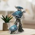 Triple Sea Turtle Statue – Ocean Decor Figurine with Coral Reef Base ...