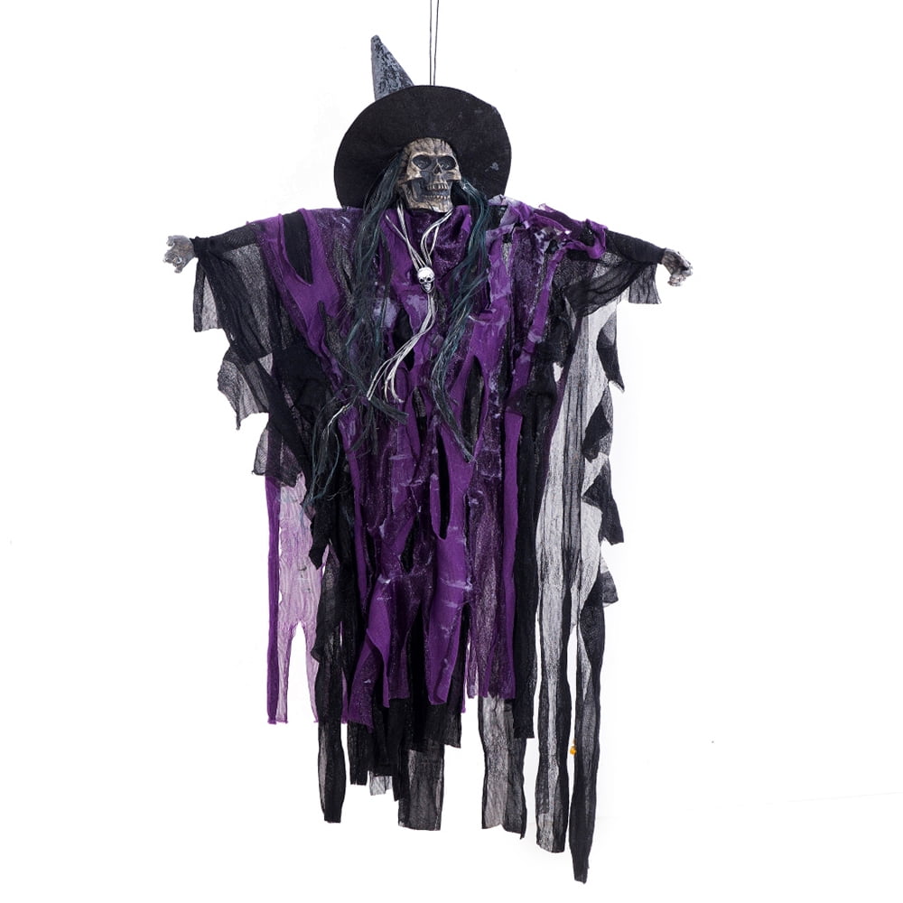 Haunted House Decoration Props Animated Scary Skeleton Ghost with Red ...