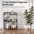 3-Tier Small Bookshelf with Wheels, Bedside Cart Library Cart, Rolling ...