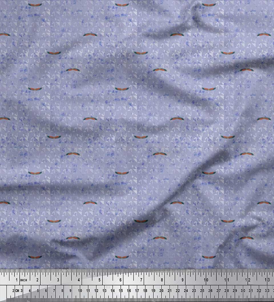 Soimoi Cotton Poplin Fabric Egyptian Wings & Texture Print Fabric by ...
