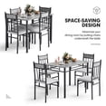 5-Piece Faux Marble Dining Table Set with 4 Upholstered Chairs, MDF ...
