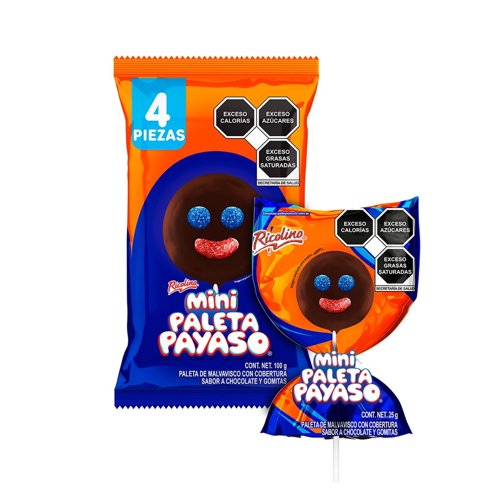 Paleta Payaso mini 4 pzas de 25 g c/u | Walmart en línea