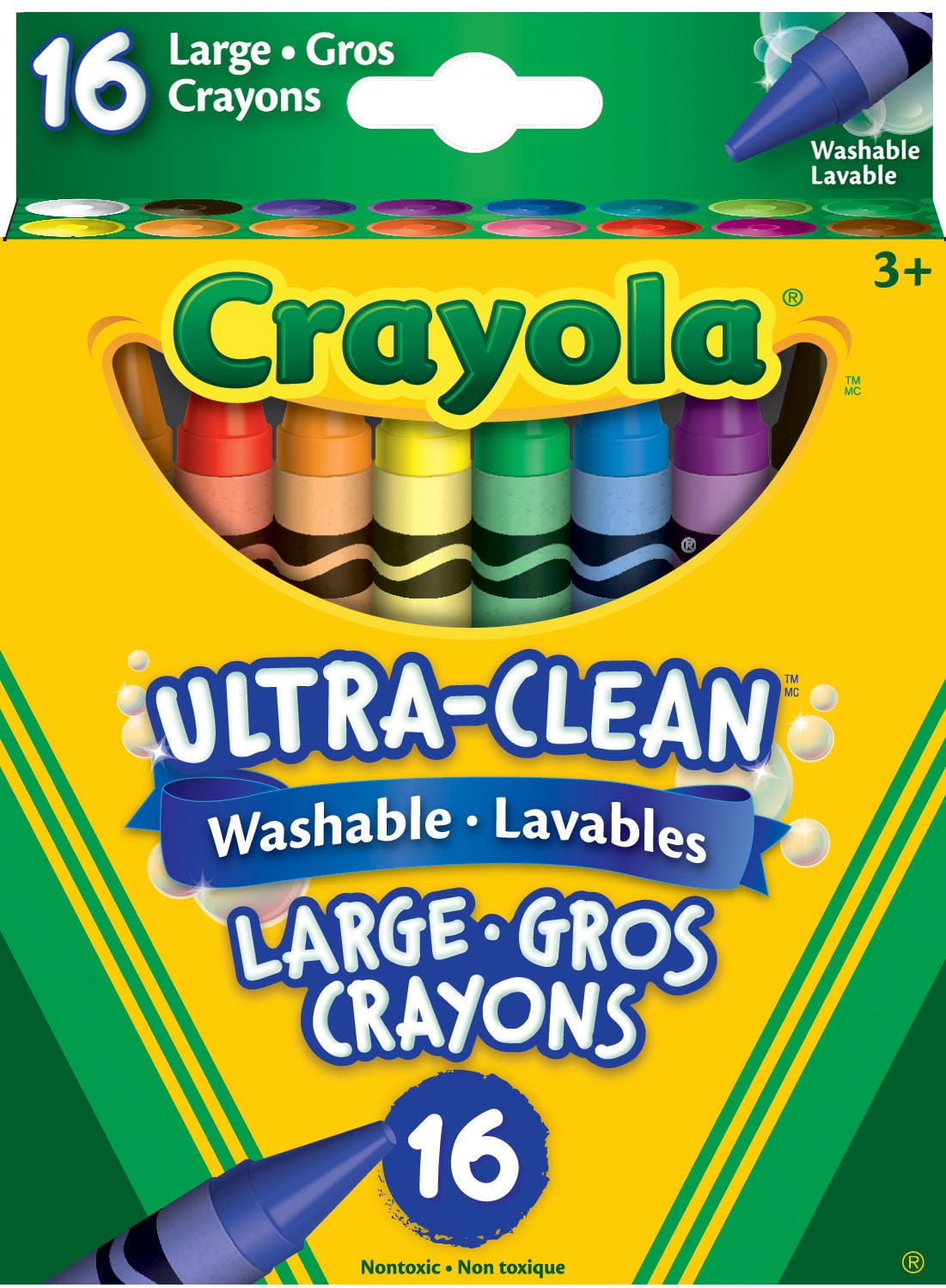 Crayola Ultra-Clean Washable Large Crayons, 16 Count, Washable crayons ...