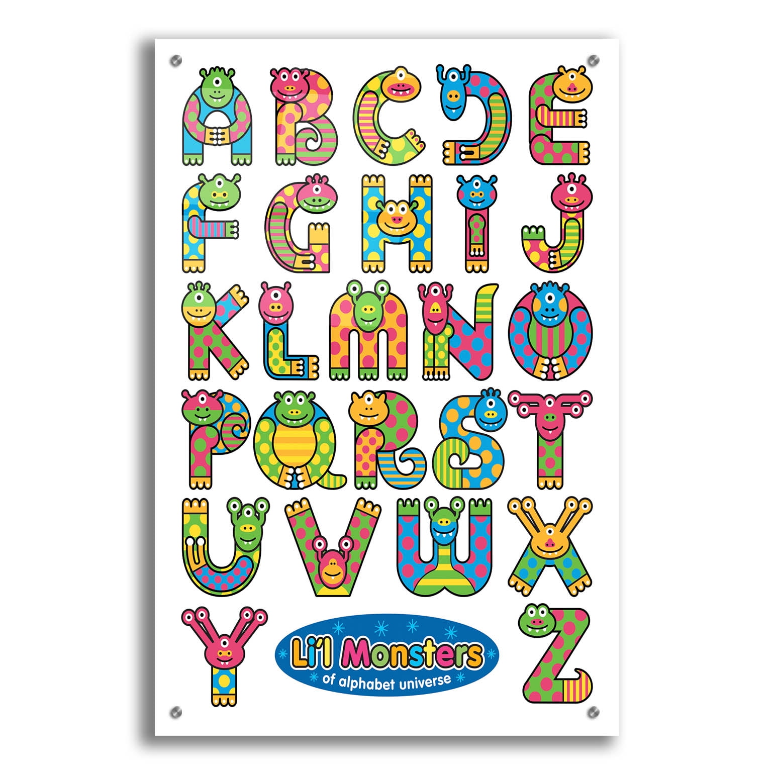 Epic Art 'Li'l Monsters of Alphabet Universe' by Ron Magnes, Acrylic ...