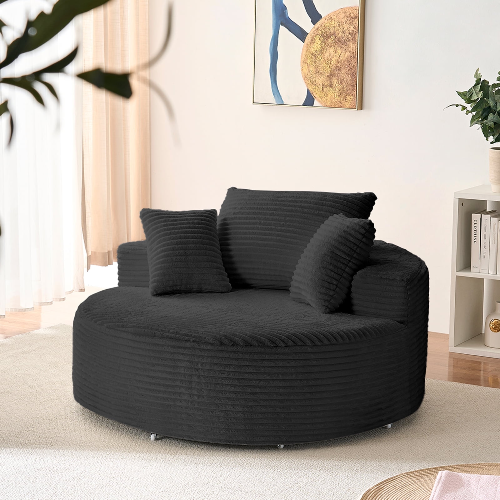 Click here for Mjkone Oversized Round Chaise Lounge Indoor  Cordu... prices