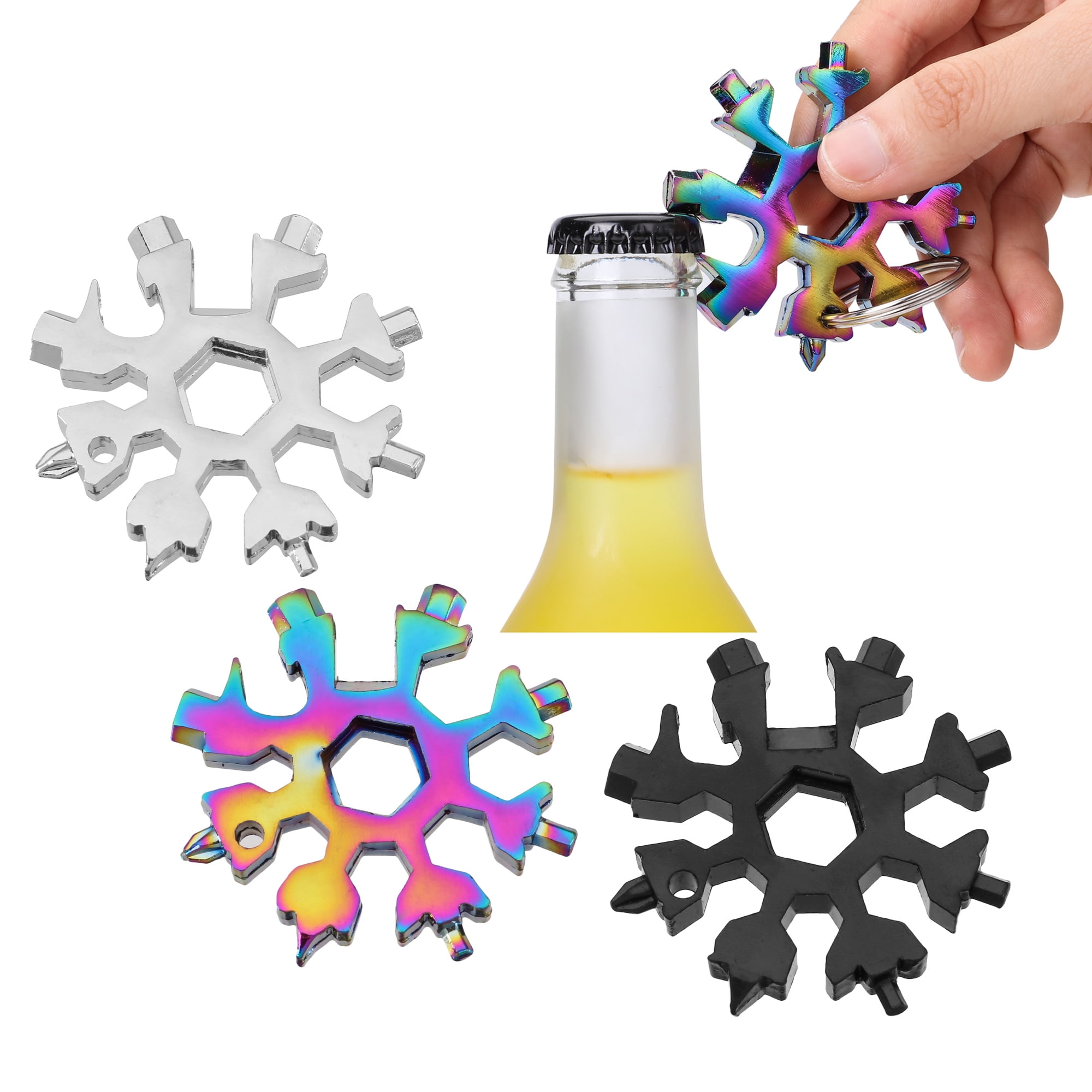 SAYFUT 18-in-1 Snowflake Multi-Tool, Stainless Steel Multitool Card ...