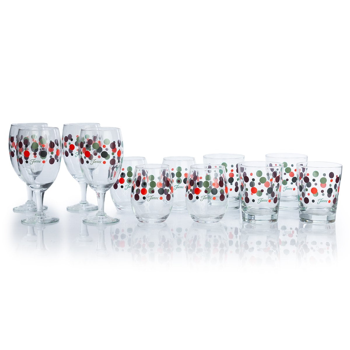 Fiesta® Drinkware Set of 12 | Slate Fiesta® Dots - Walmart.com