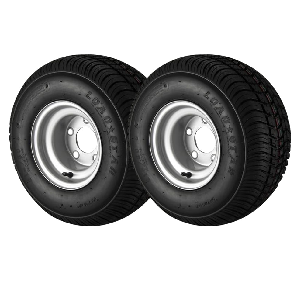 2-Pack - 18.5X8.5-8 Loadstar Trailer Tire LRC on 5 Bolt Silver Wheel ...