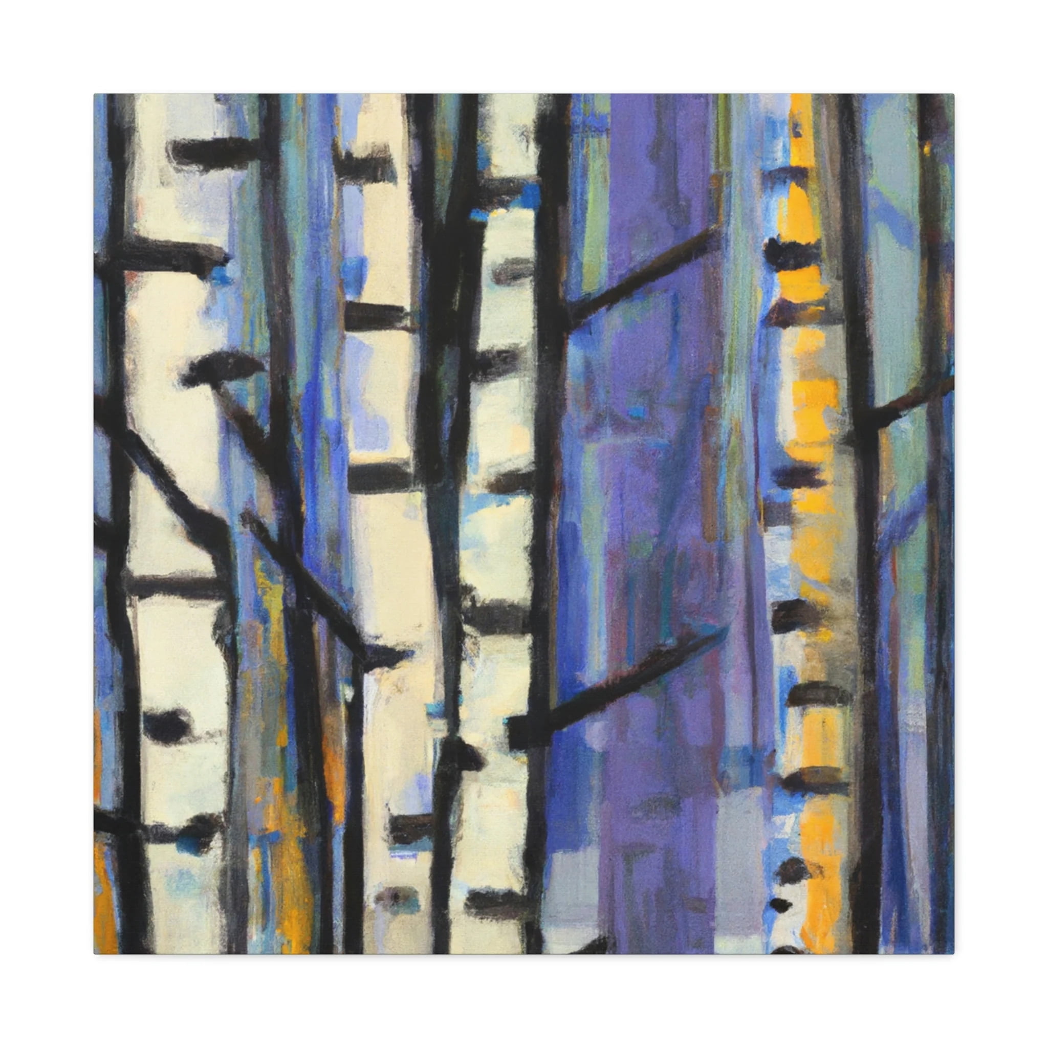 Birch Tree Expressionism - Canvas - Walmart.com
