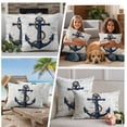2 Pack Outdoor Waterproof Throw Pillow Covers,Coastal Blue Anchor ...