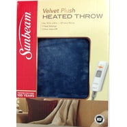 Sunbeam Electric Heated Throw Blanket Microplush Washable with 3-Heat ...
