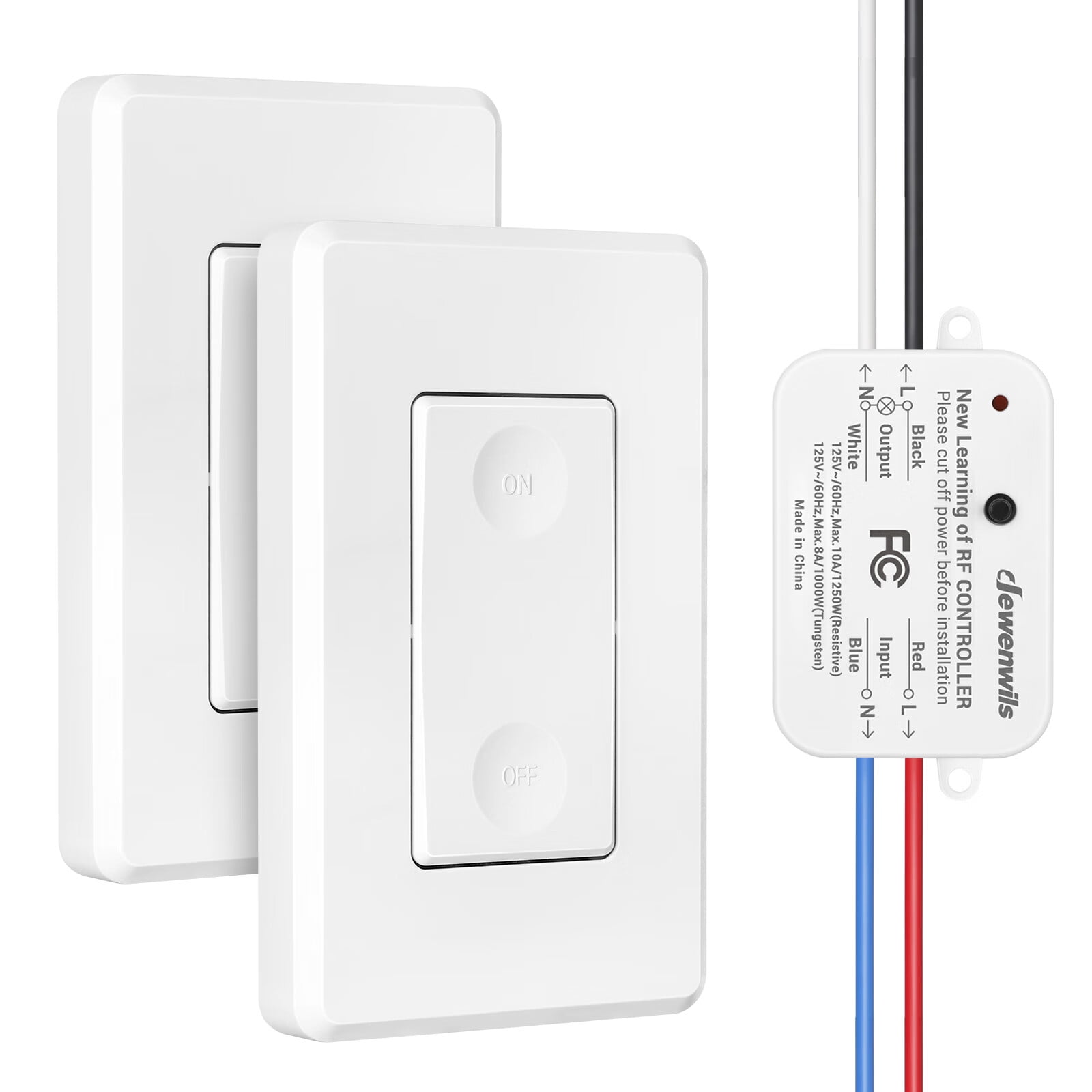 DEWENWILS Wireless Light Switch, Remote Control Switch and Receiver Kit ...