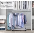 Silver Rolling Clothing Rack With Bottom Shelves Heavy Duty Wardrobe ...