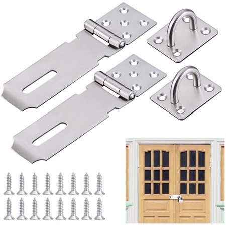 TILIYHELLO 2 Packs Stainless Steel Padlock Hasp, Heavy Duty Hasp and ...