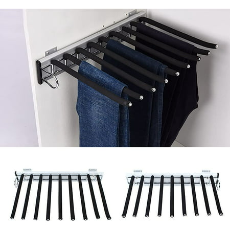 Pull Out Trousers Rack 9 Arms Steel Pants Rack Pants Hanger (Right ...