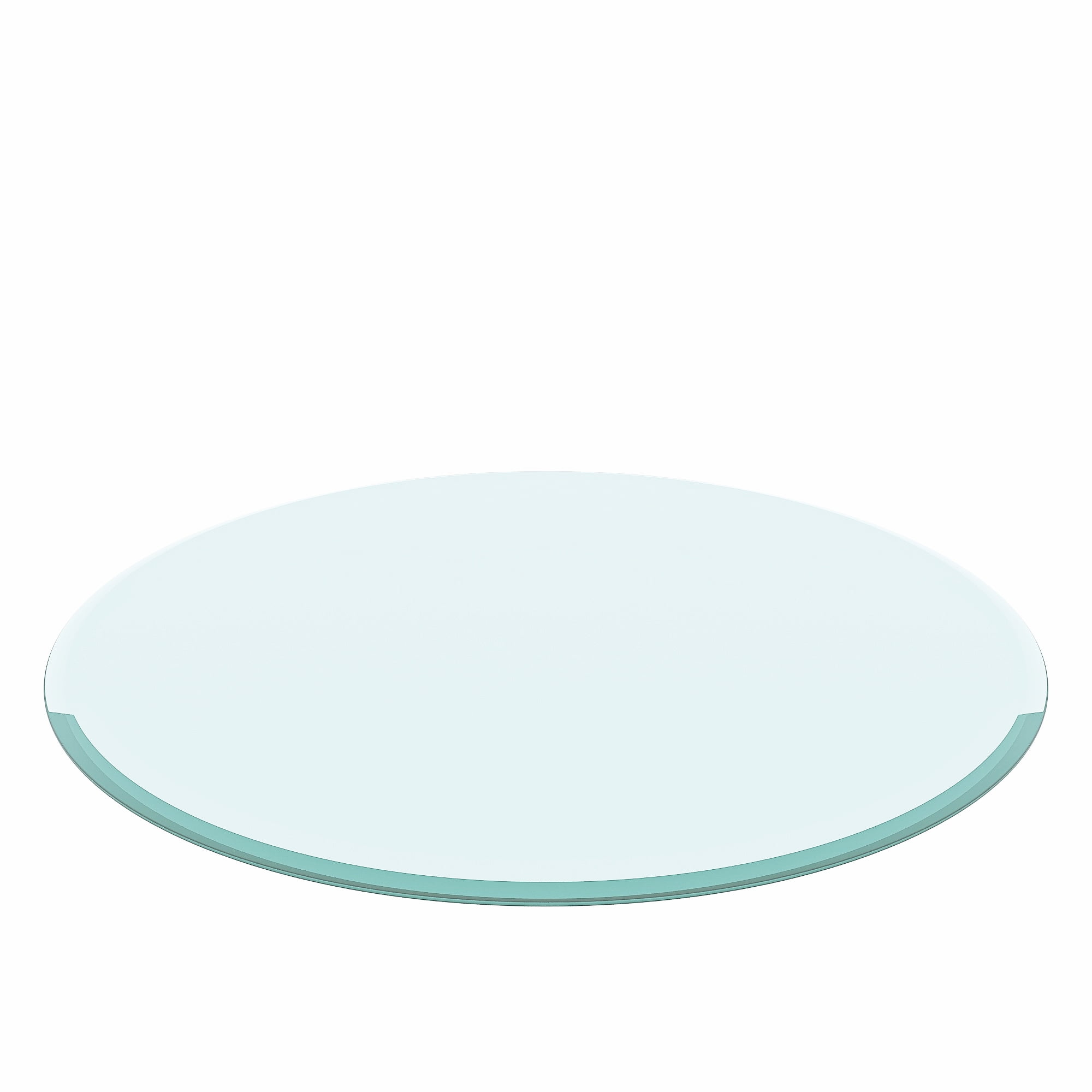 Topcobe 24 Inch Round Glass Table Top - Tempered - 3/8" Thick- Beveled ...