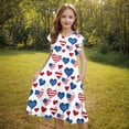 Amidoa Girls Summer Dresses A-Line 4th of July Ruffled Short Sleeve ...