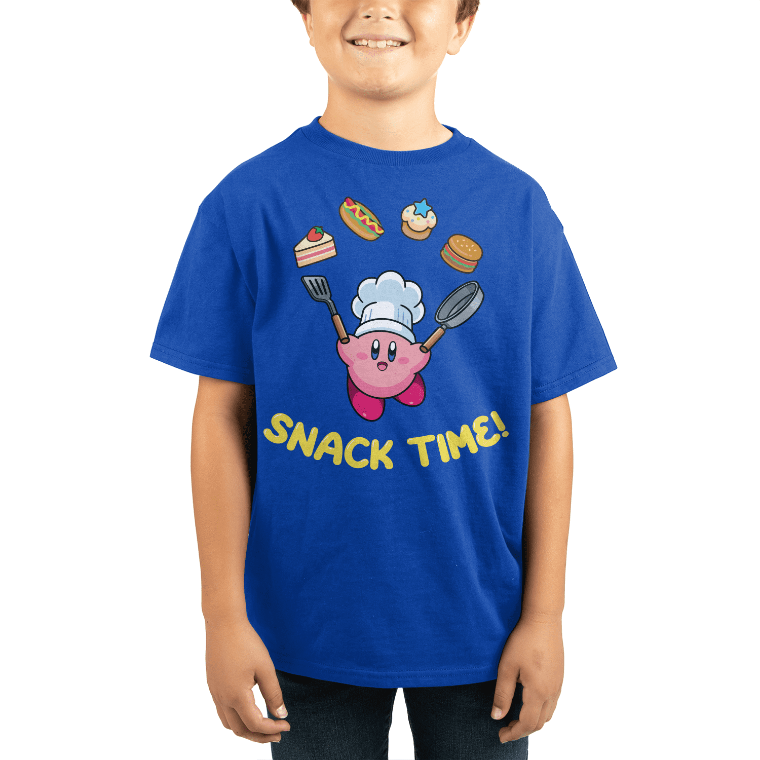 Click here for Bioworld Kirby Snack Time Kids Blue T-Shirt prices