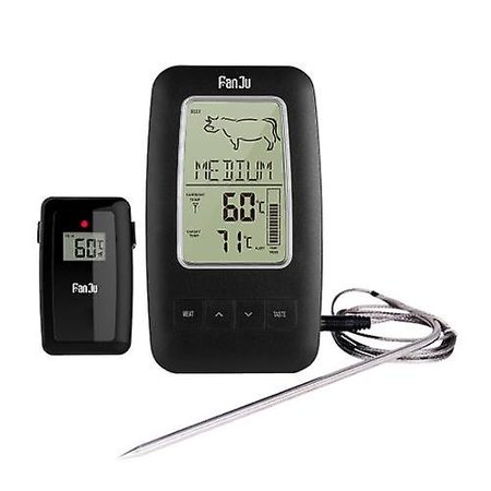 FanJu FJ2245 Digital Cooking Grill Thermometer with Wireless Remote ...