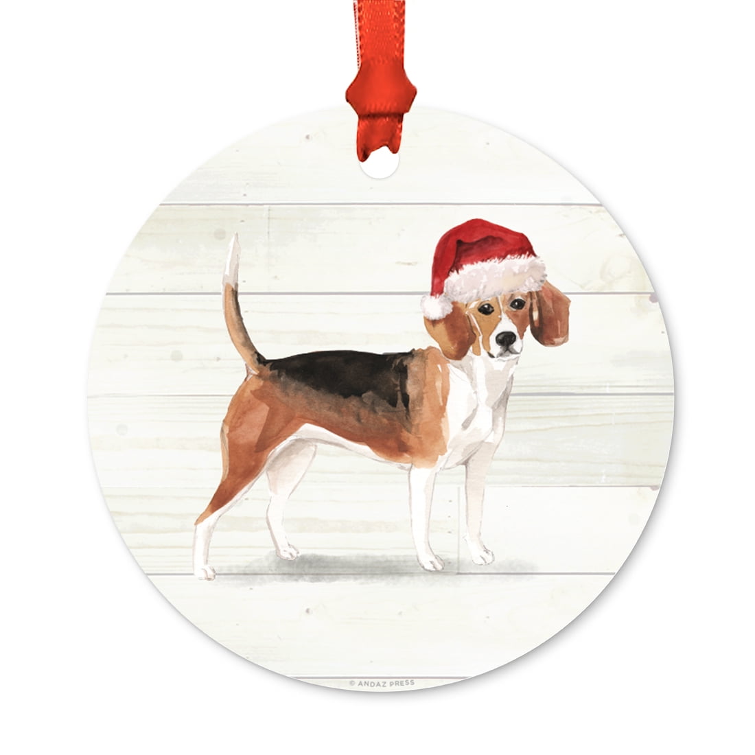 Beagle with Santa Hat, Includes Ribbon and Gift Bag - Walmart.com