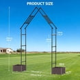 Weather-Resistant Metal Garden Arbor Trellis with Dual Planter Boxes ...