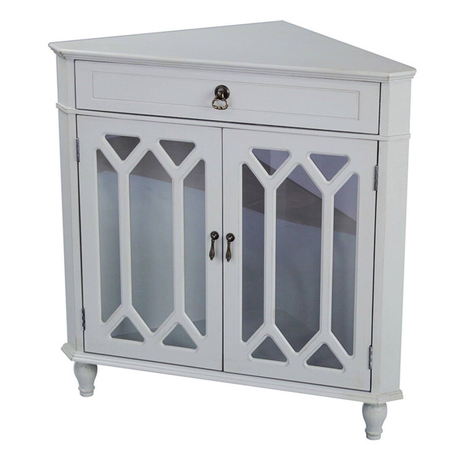 Heather Ann Creations Dorset Hexagonal Glass Corner Cabinet - Walmart.com