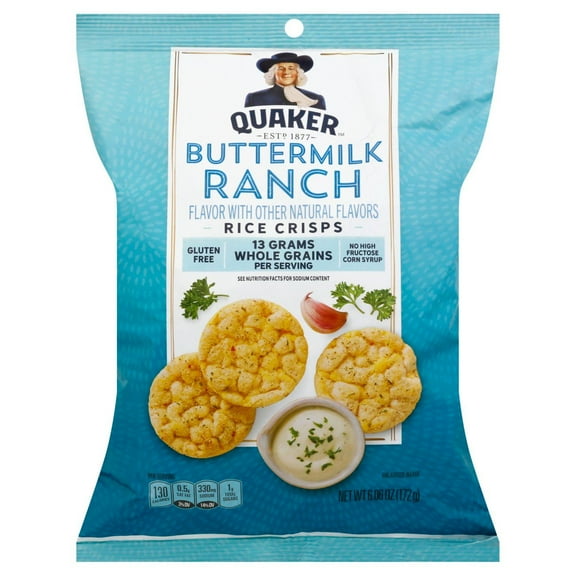 Quaker Gluten Free Crispy Rice Crisps, Buttermilk Ranch Flavor, 6.06 oz ...
