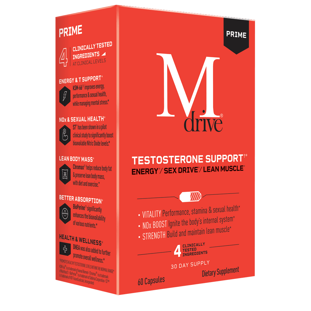 Mdrive Prime - Testosterone Support for Men, Max Energy, Stress Relief ...