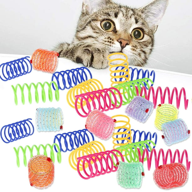 30 Pieces Cat Toys Ampia Colorful Cat Spring Giocattolo Plastica Coil ...