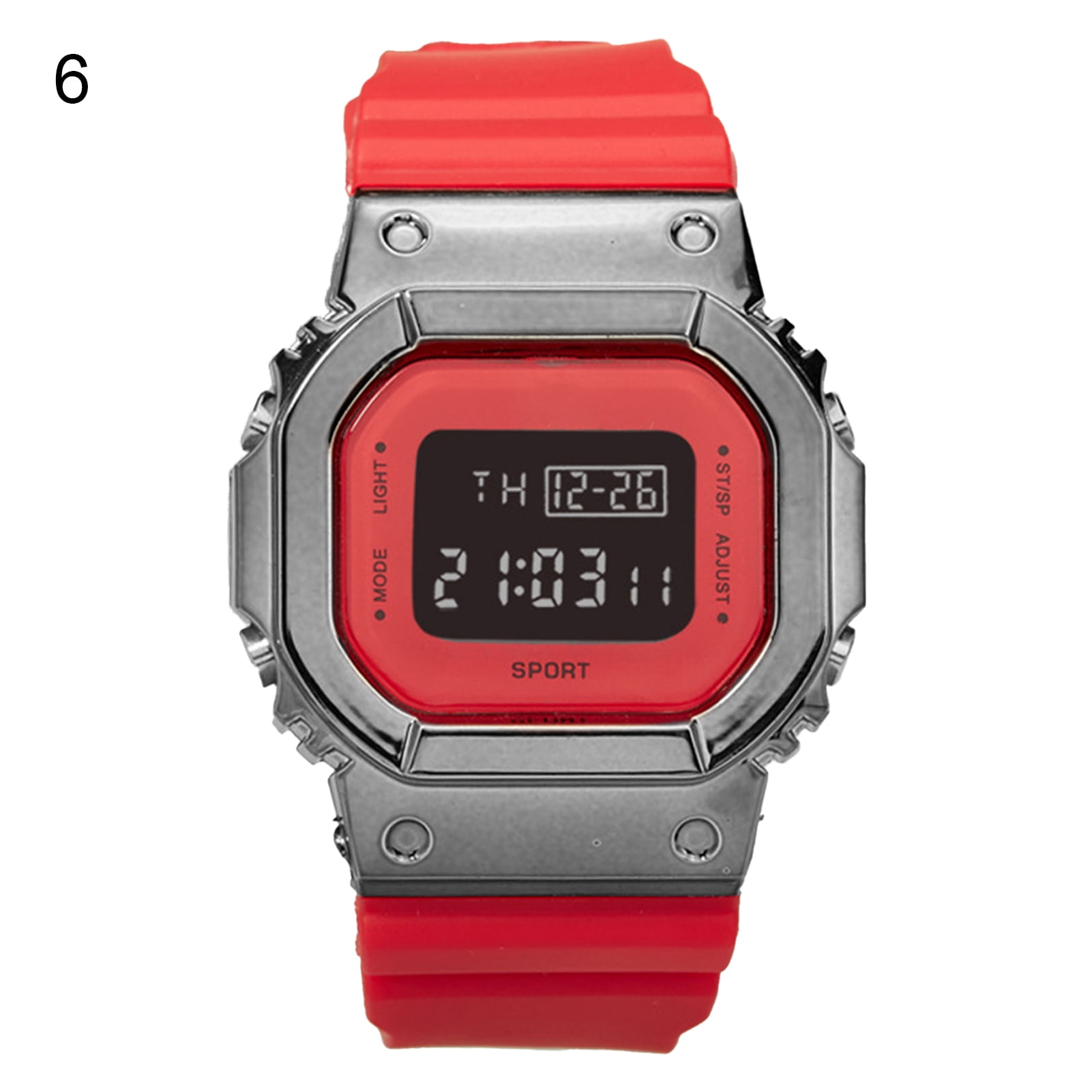 porfeet Digital Watch Electronic Noctilucent Screen Square Dial Digital ...