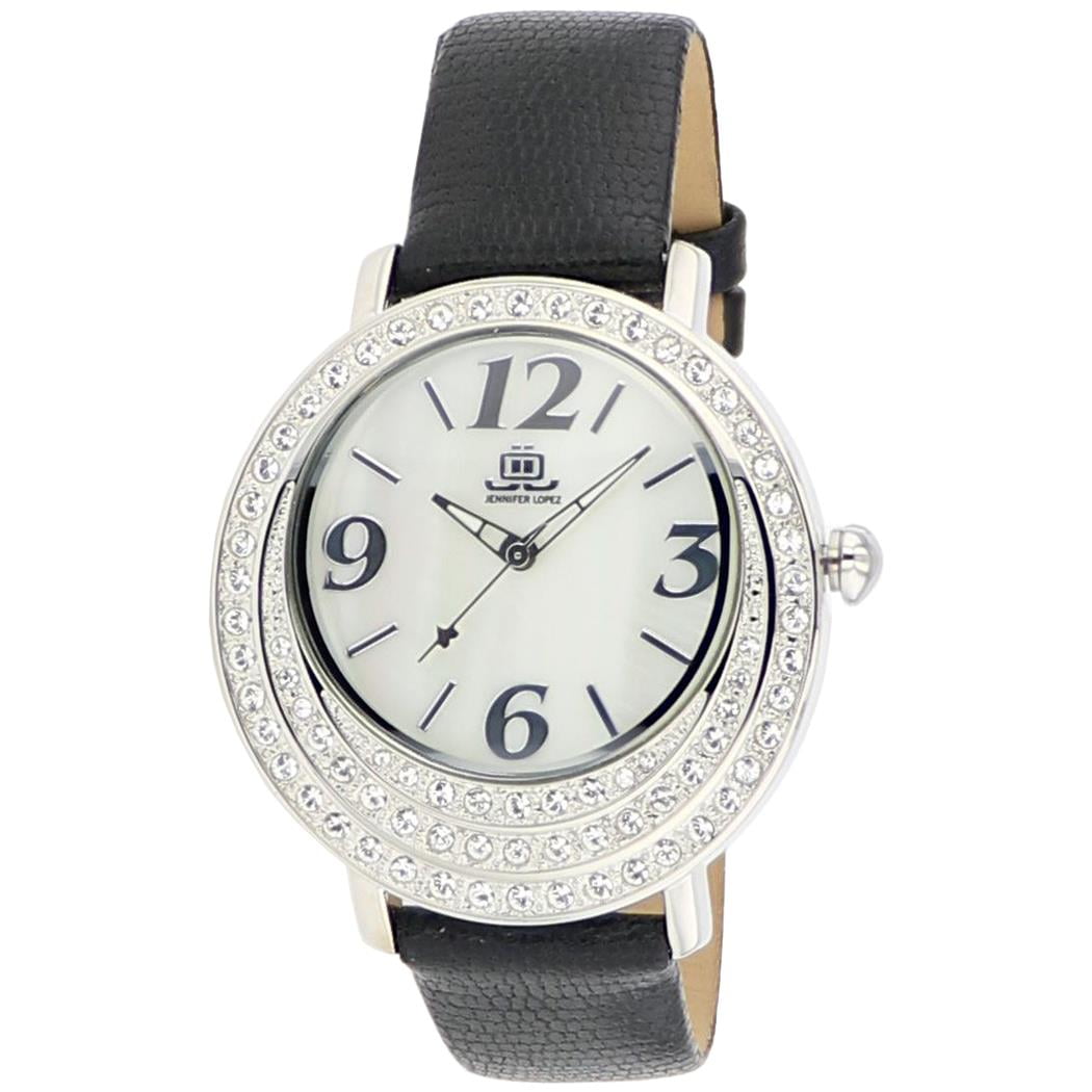 JLO Three-Hand Leather - Black Women's watch #JL/2617WMBK - Walmart.com