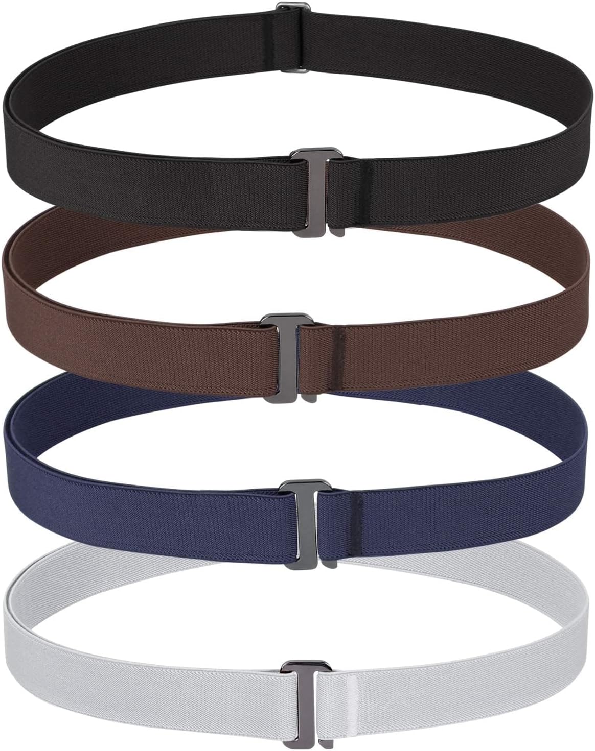 GHSDFBB 4 Pack No Show Elastic Belts for Women and Men, Stretch ...