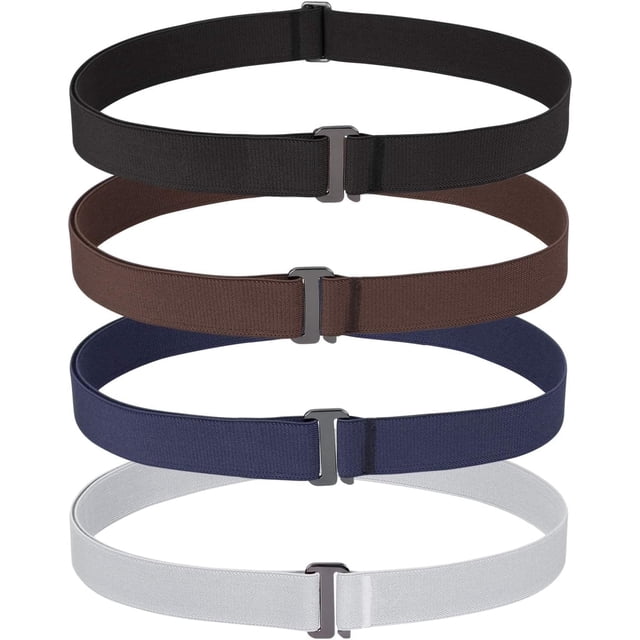 GHSDFBB 4 Pack No Show Elastic Belts for Women and Men, Stretch ...