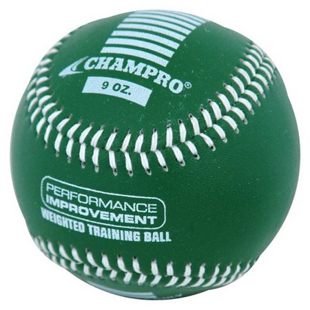 CHAMPRO SPORTS Training Baseball, Weighted 9oz Green Leather Ball ...