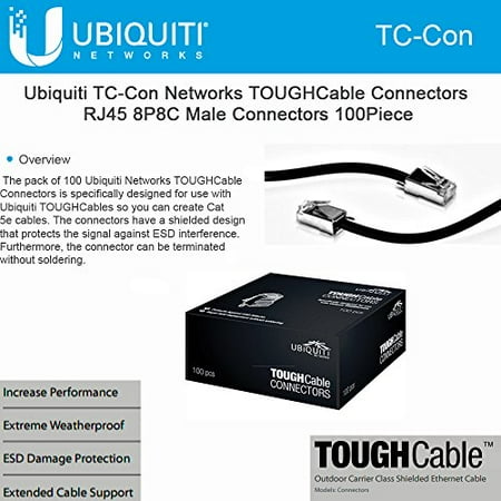 Ubiquiti TOUGHCable RJ45 8P8C Male Connectors, 100 Piece - Walmart.ca