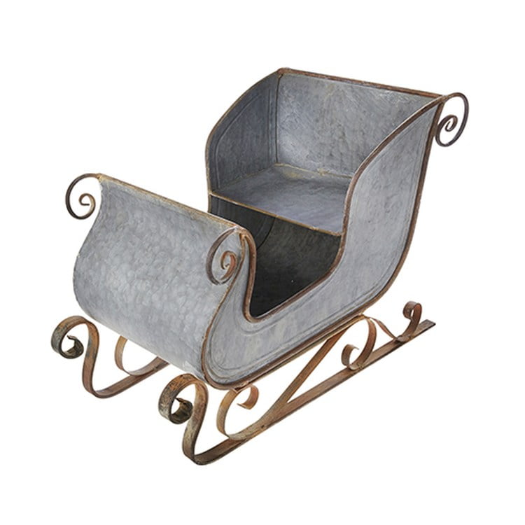 Raz Imports 2022 Cozy Christmas 22.25" Galvanized Sleigh - Walmart.com