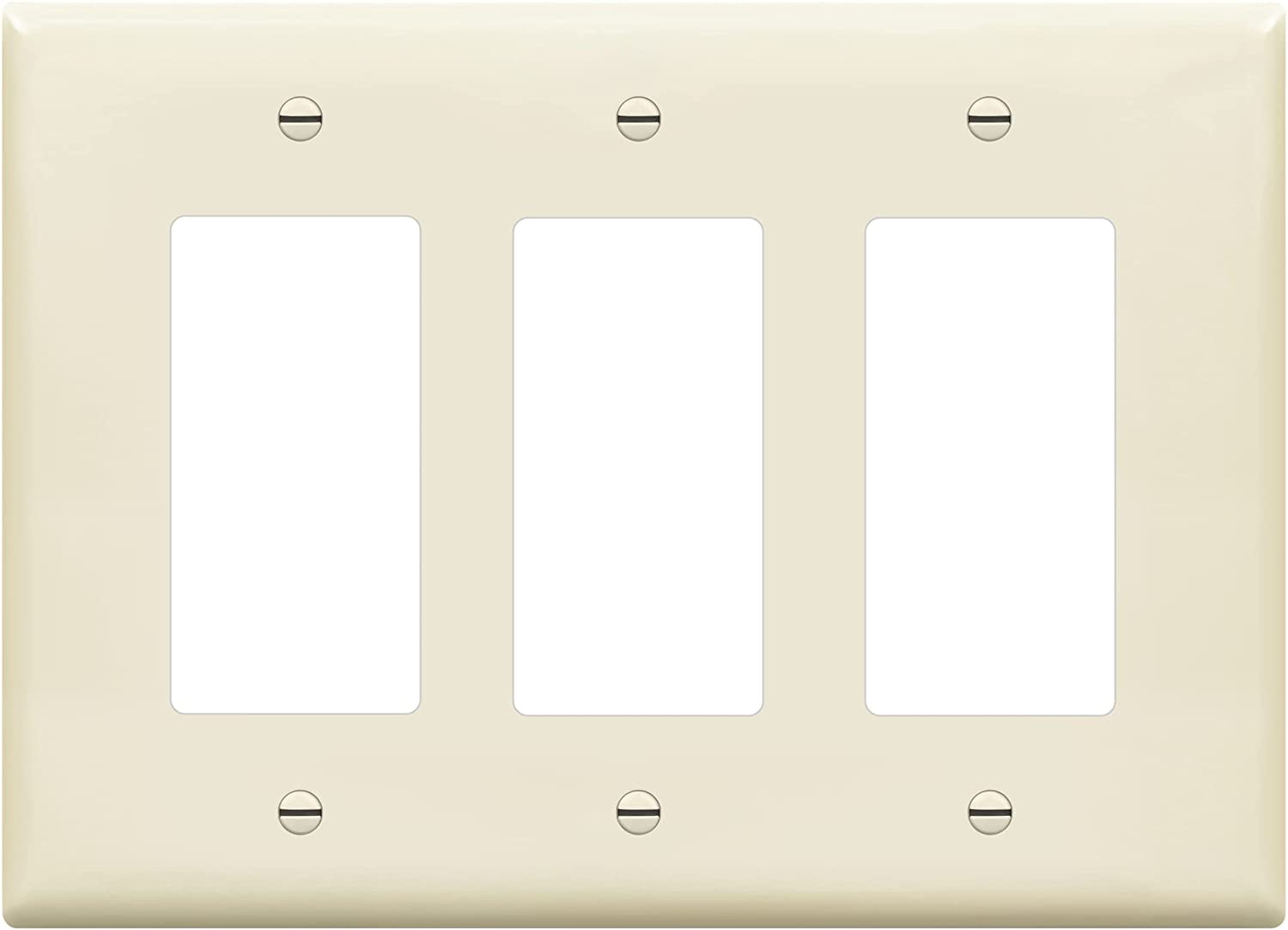 ENERLITES Triple Decorator Switch Cover, Three Gang Outlet Wall Plate ...