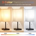 Cream 17.4In Table Lamp Set of 2, Bedside Nightstand Light for Bedroom ...
